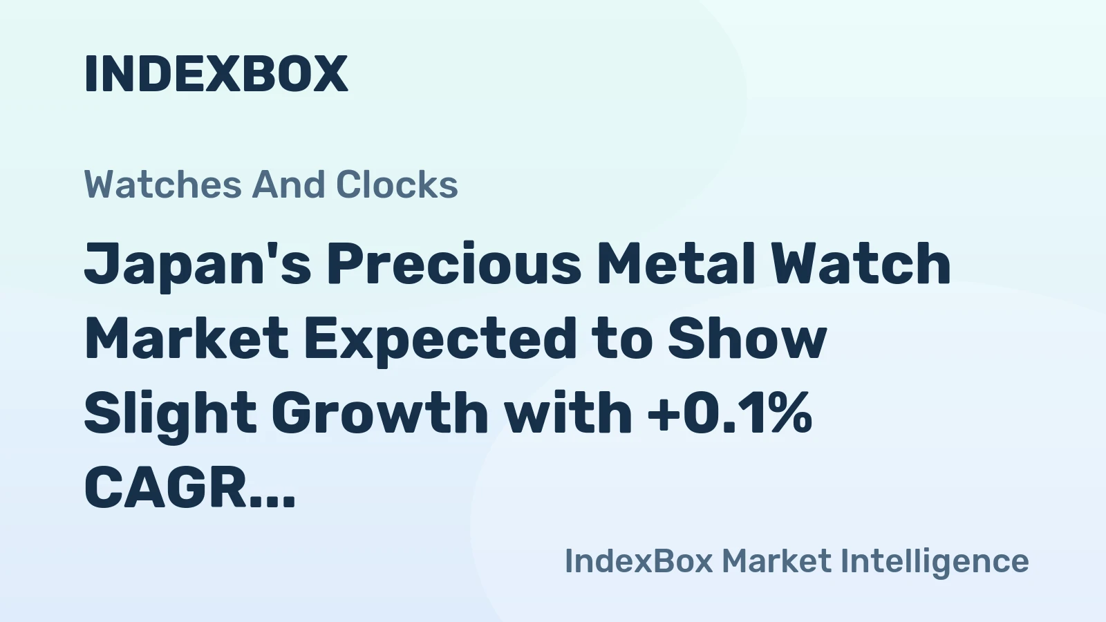 Japan's Precious Metal Watch Market Expected to Show Slight Growth with +0.1% CAGR Over Next Decade