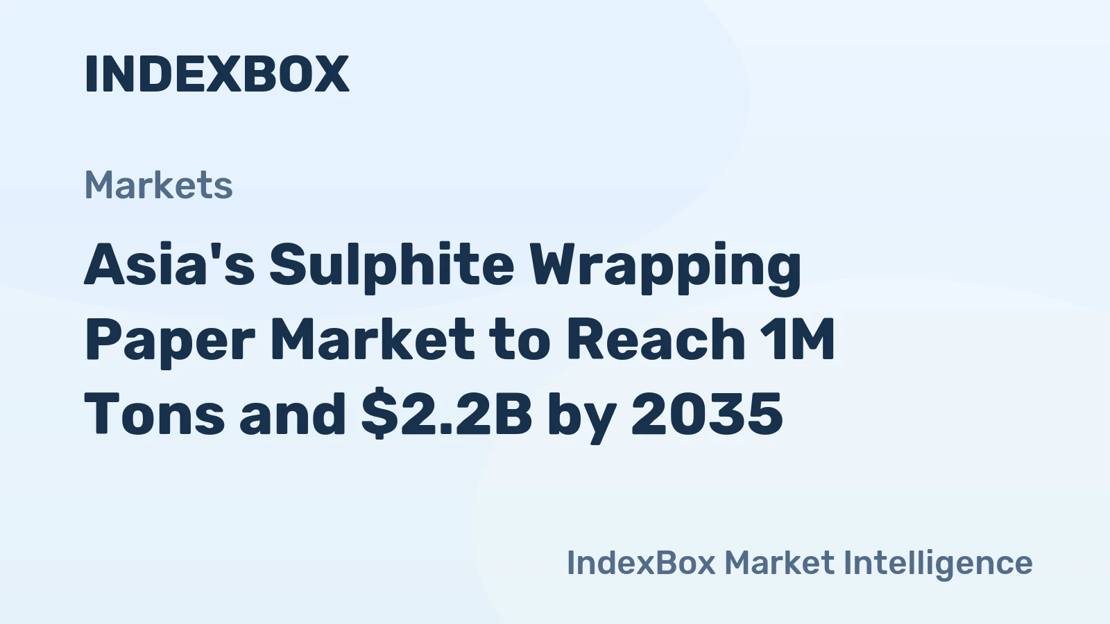 Asia's Sulphite Wrapping Paper Market to Reach 1M Tons and $2.2B by 2035
