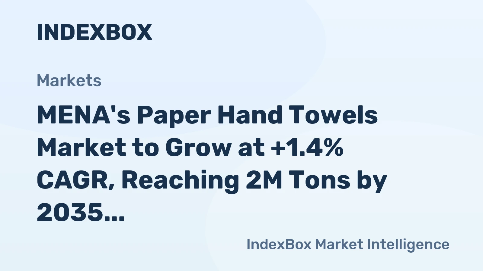 MENA's Paper Hand Towels Market to Grow at +1.4% CAGR, Reaching 2M Tons by 2035