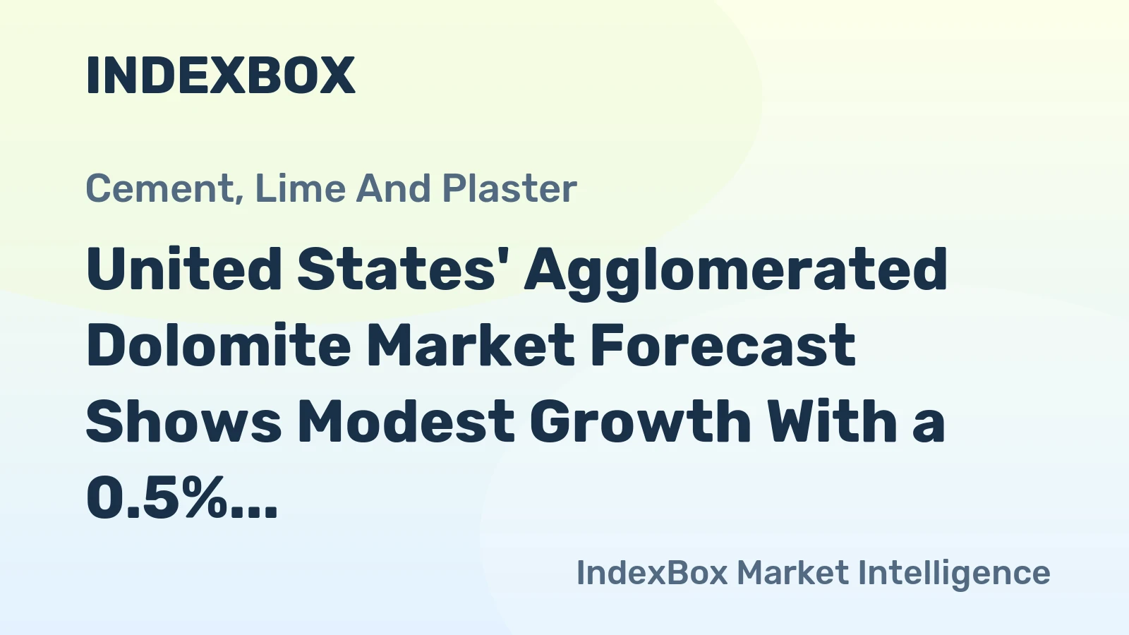 United States' Agglomerated Dolomite Market Forecast Shows Modest Growth With a 0.5% CAGR
