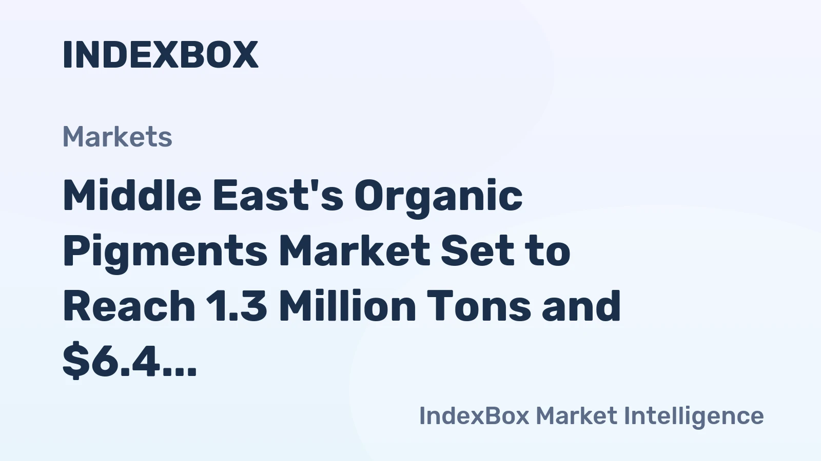 Middle East's Organic Pigments Market Set to Reach 1.3 Million Tons and $6.4 Billion by 2035