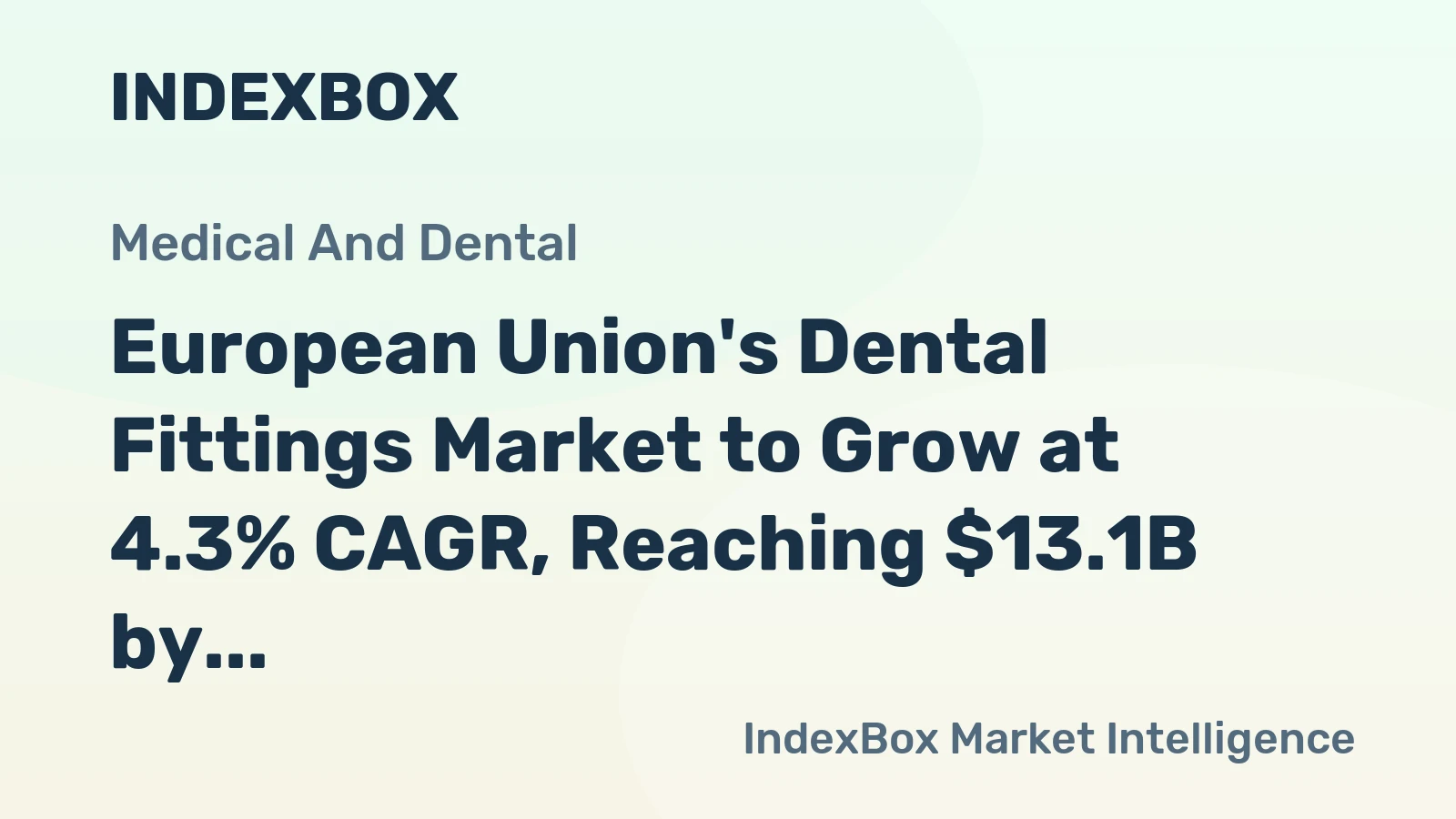 European Union's Dental Fittings Market to Grow at 4.3% CAGR, Reaching $13.1B by 2035