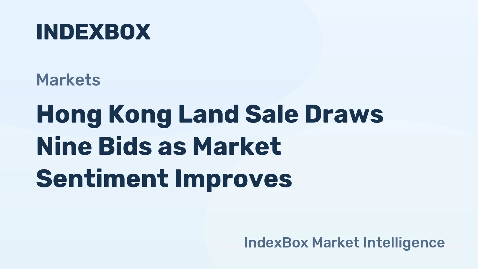 Hong Kong Land Sale Draws Nine Bids as Market Sentiment Improves