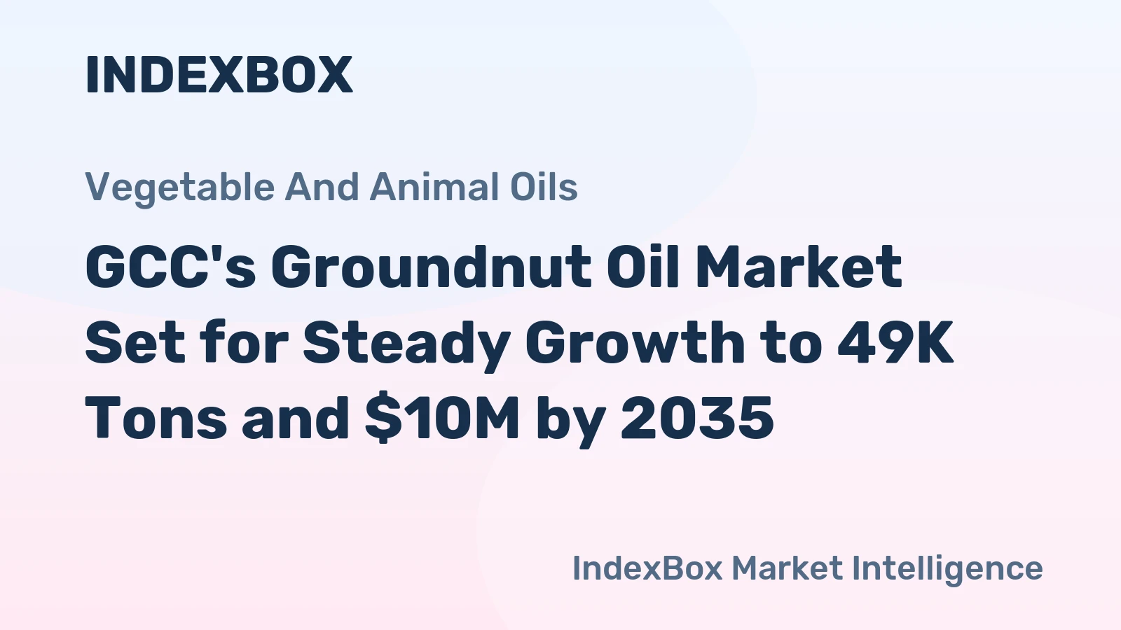 GCC's Groundnut Oil Market Set for Steady Growth to 49K Tons and $10M by 2035
