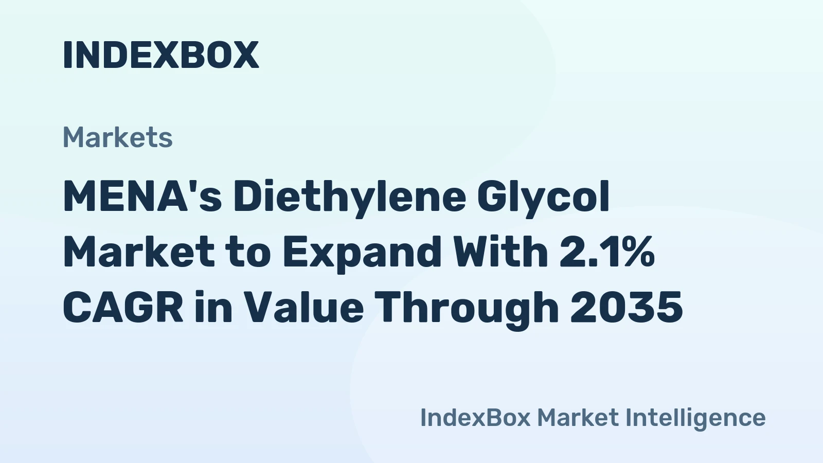 MENA's Diethylene Glycol Market to Expand With 2.1% CAGR in Value Through 2035