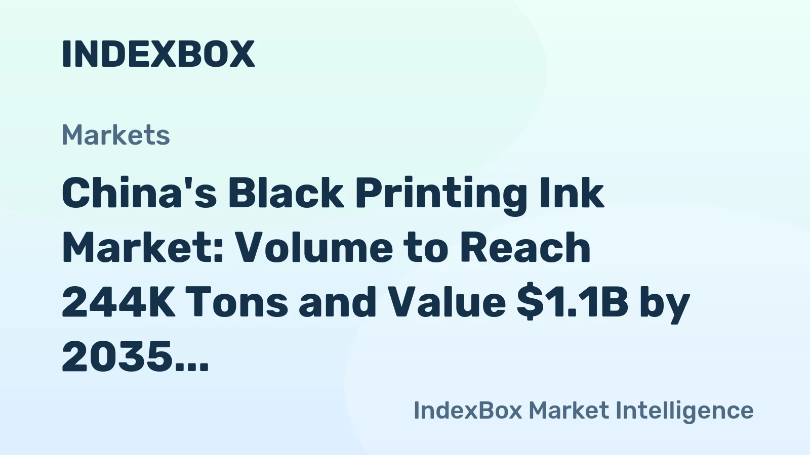 China's Black Printing Ink Market: Volume to Reach 244K Tons and Value $1.1B by 2035
