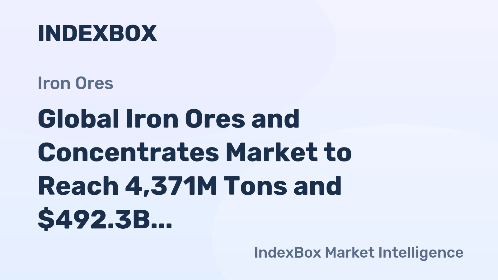 Global Iron Ores and Concentrates Market to Reach 4,371M Tons and $492.3B by 2035, Driven by Increasing Global Demand