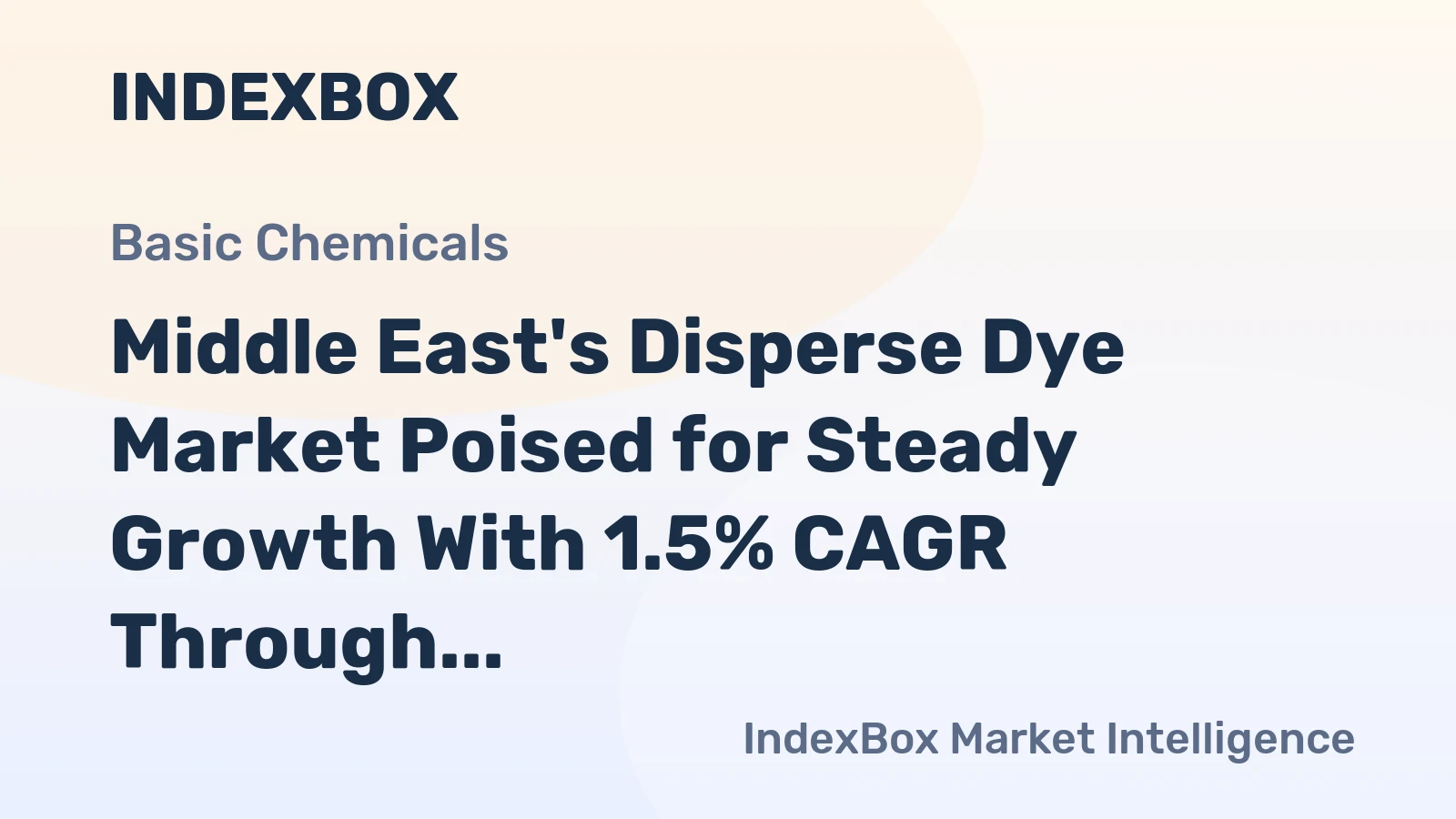 Middle East's Disperse Dye Market Poised for Steady Growth With 1.5% CAGR Through 2035