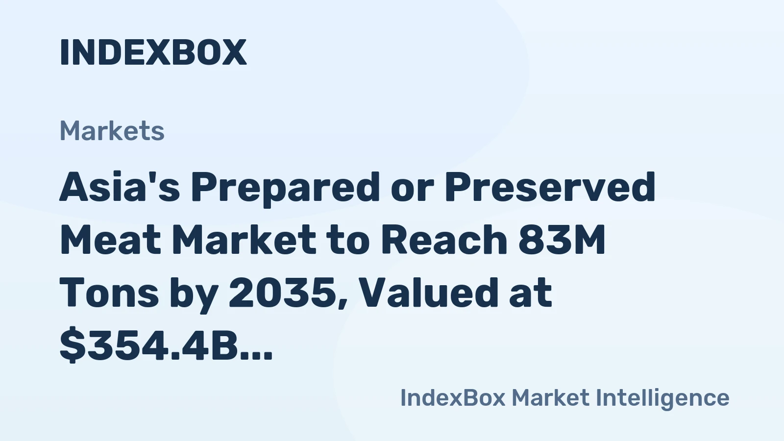 Asia's Prepared or Preserved Meat Market to Reach 83M Tons by 2035, Valued at $354.4B