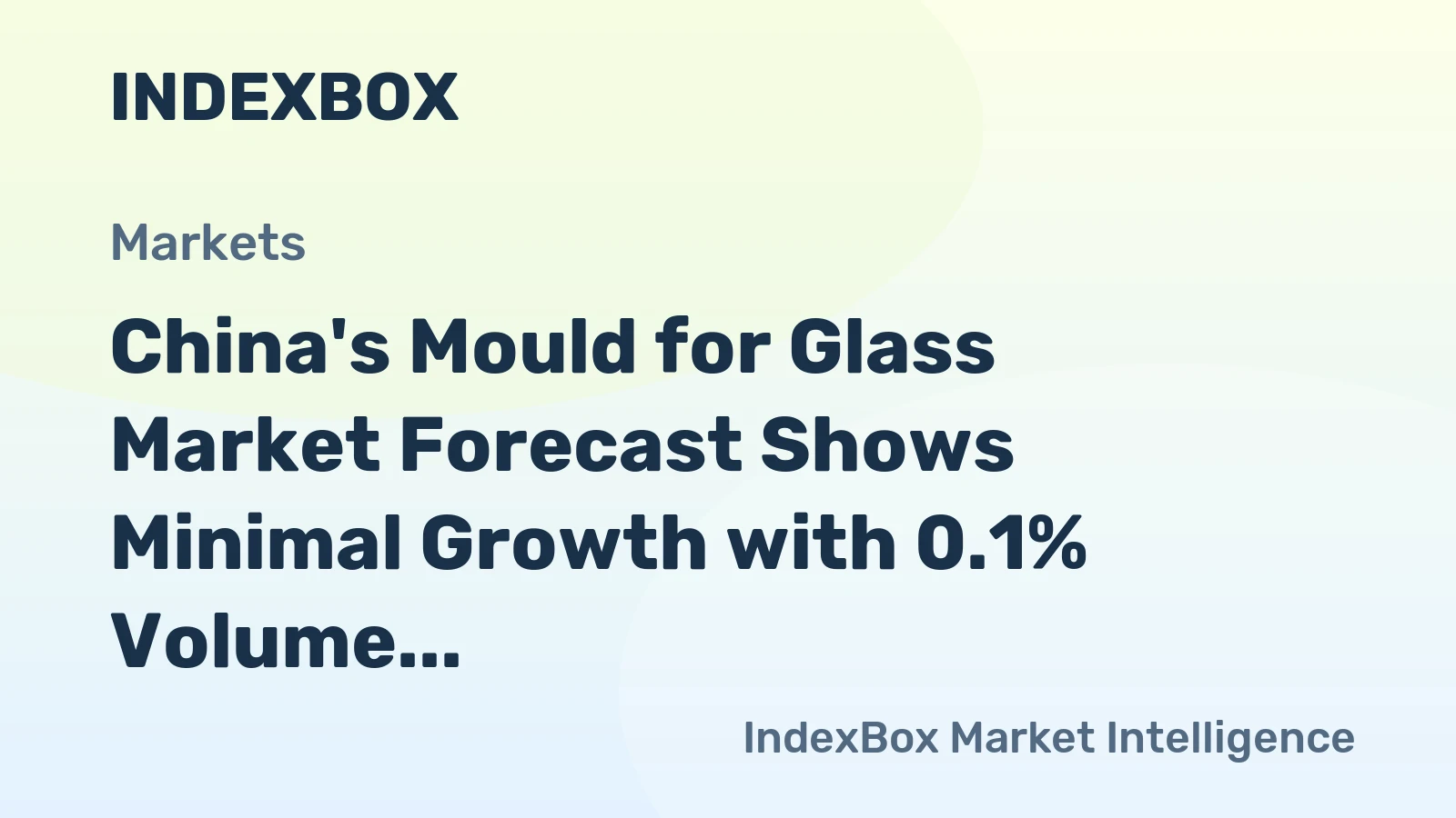 China's Mould for Glass Market Forecast Shows Minimal Growth with 0.1% Volume CAGR Through 2035