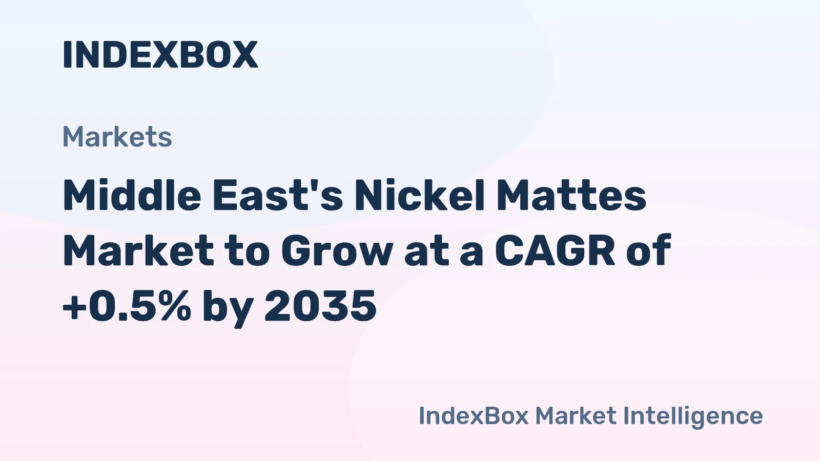 Middle East's Nickel Mattes Market to Grow at a CAGR of +0.5% by 2035