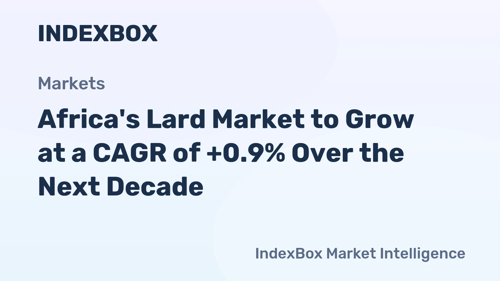Africa's Lard Market to Grow at a CAGR of +0.9% Over the Next Decade