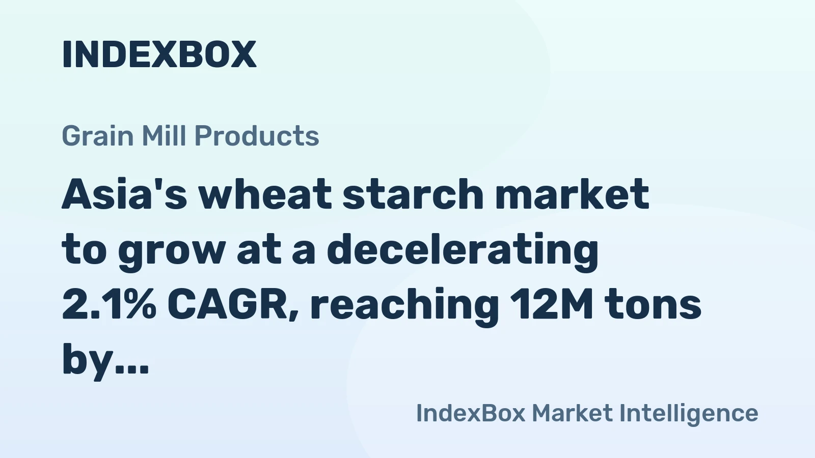 Asia's wheat starch market to grow at a decelerating 2.1% CAGR, reaching 12M tons by 2035.