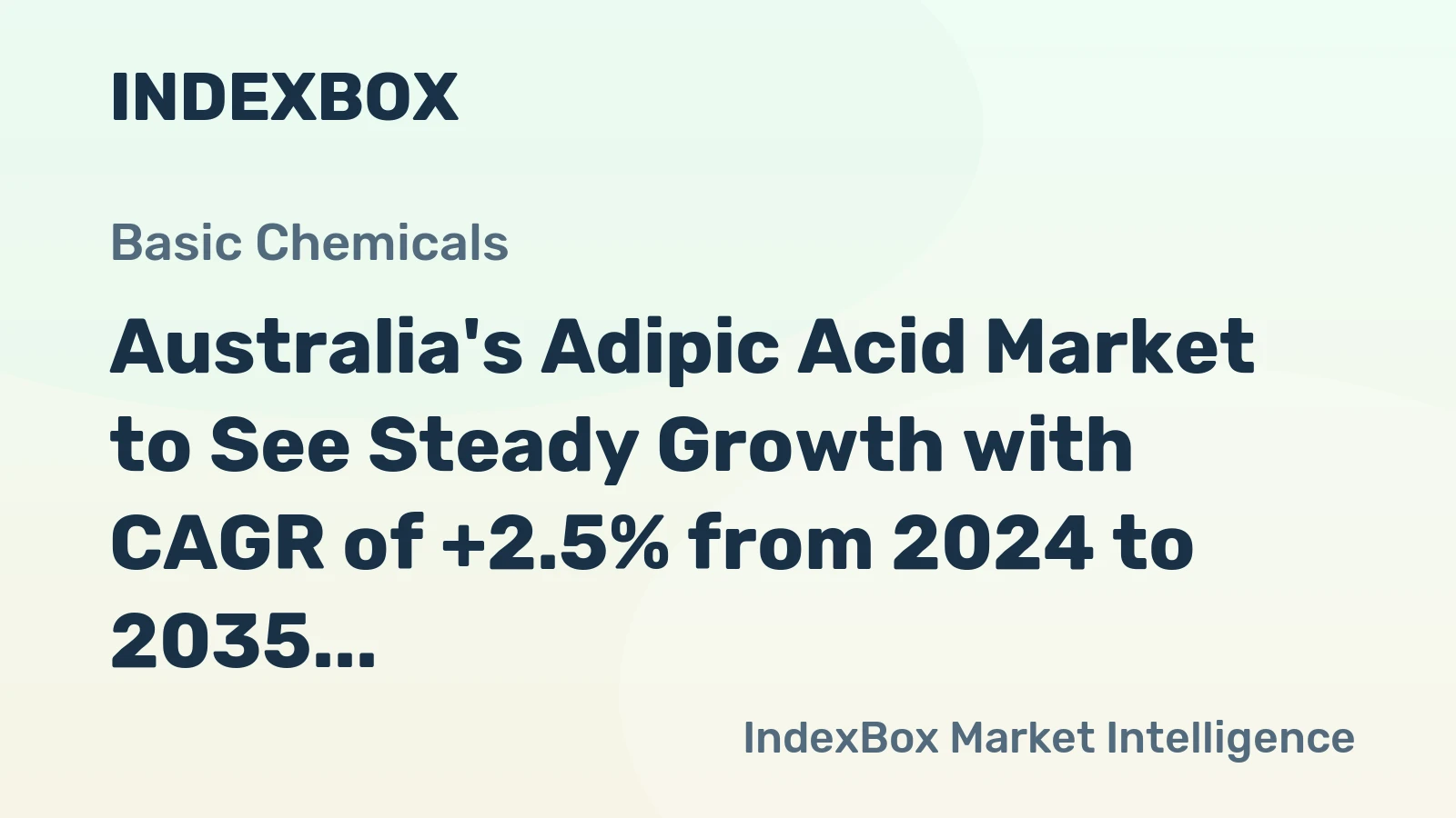 Australia's Adipic Acid Market to See Steady Growth with CAGR of +2.5% from 2024 to 2035
