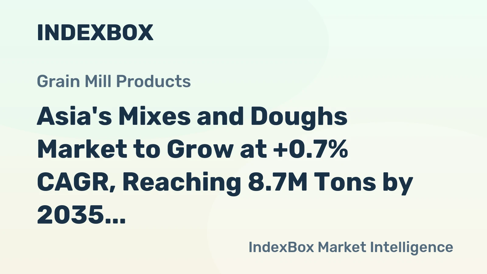 Asia's Mixes and Doughs Market to Grow at +0.7% CAGR, Reaching 8.7M Tons by 2035