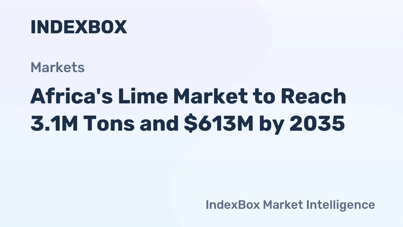 Africa's Lime Market to Reach 3.1M Tons and $613M by 2035