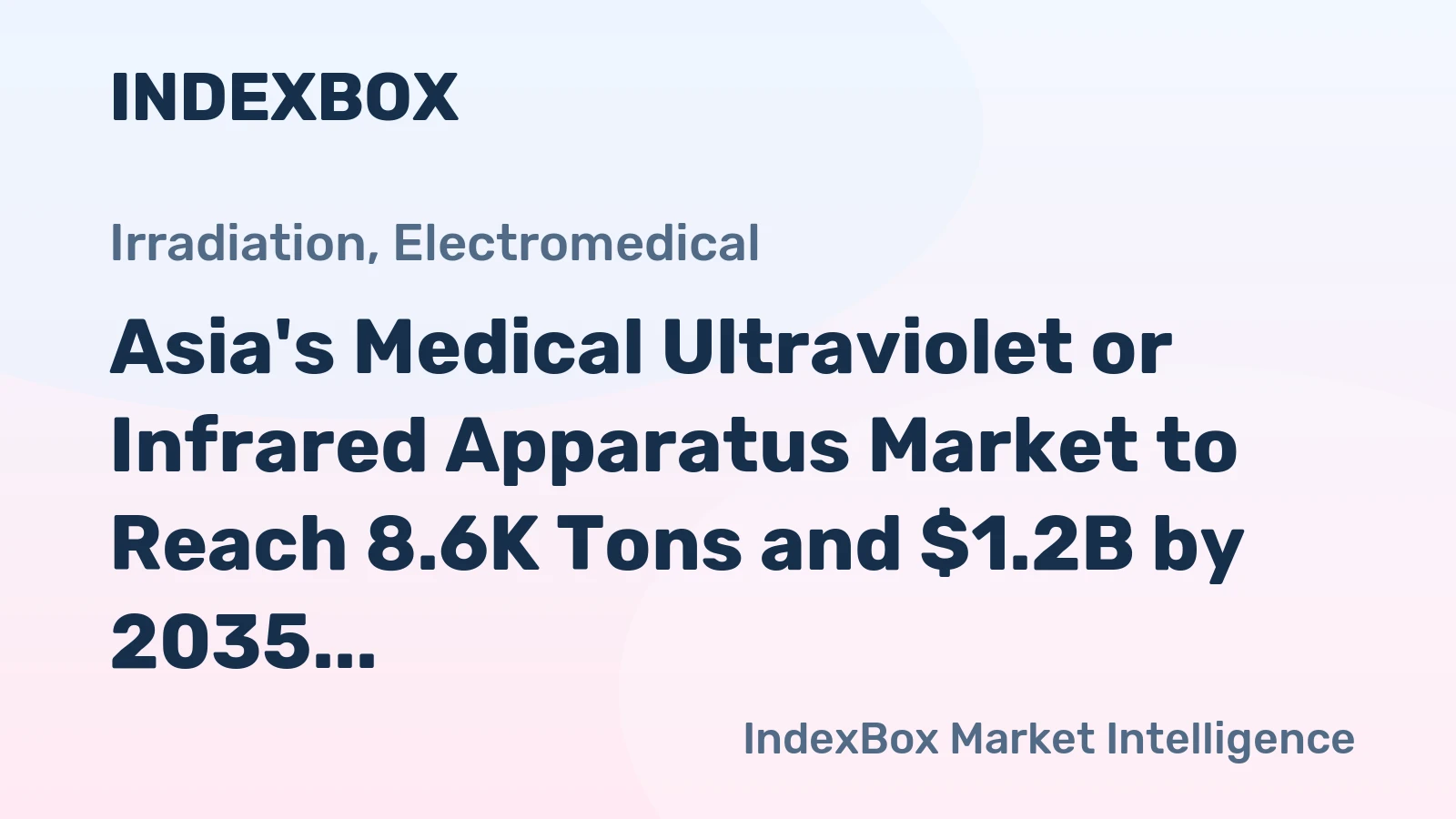 Asia's Medical Ultraviolet or Infrared Apparatus Market to Reach 8.6K Tons and $1.2B by 2035