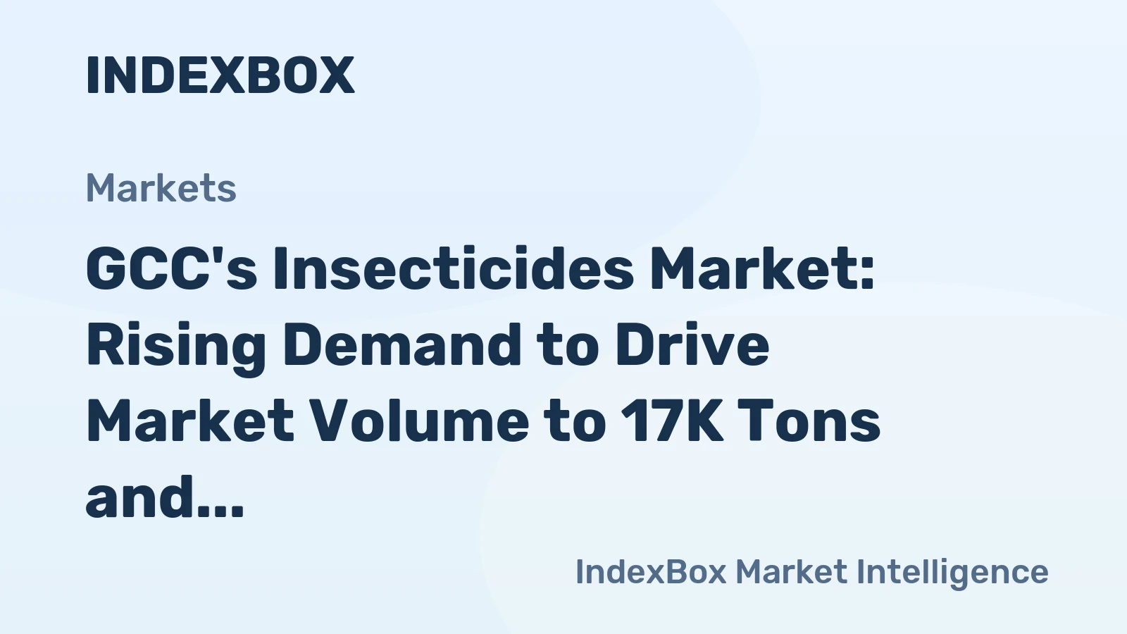 GCC's Insecticides Market: Rising Demand to Drive Market Volume to 17K Tons and Market Value to $186M by 2035