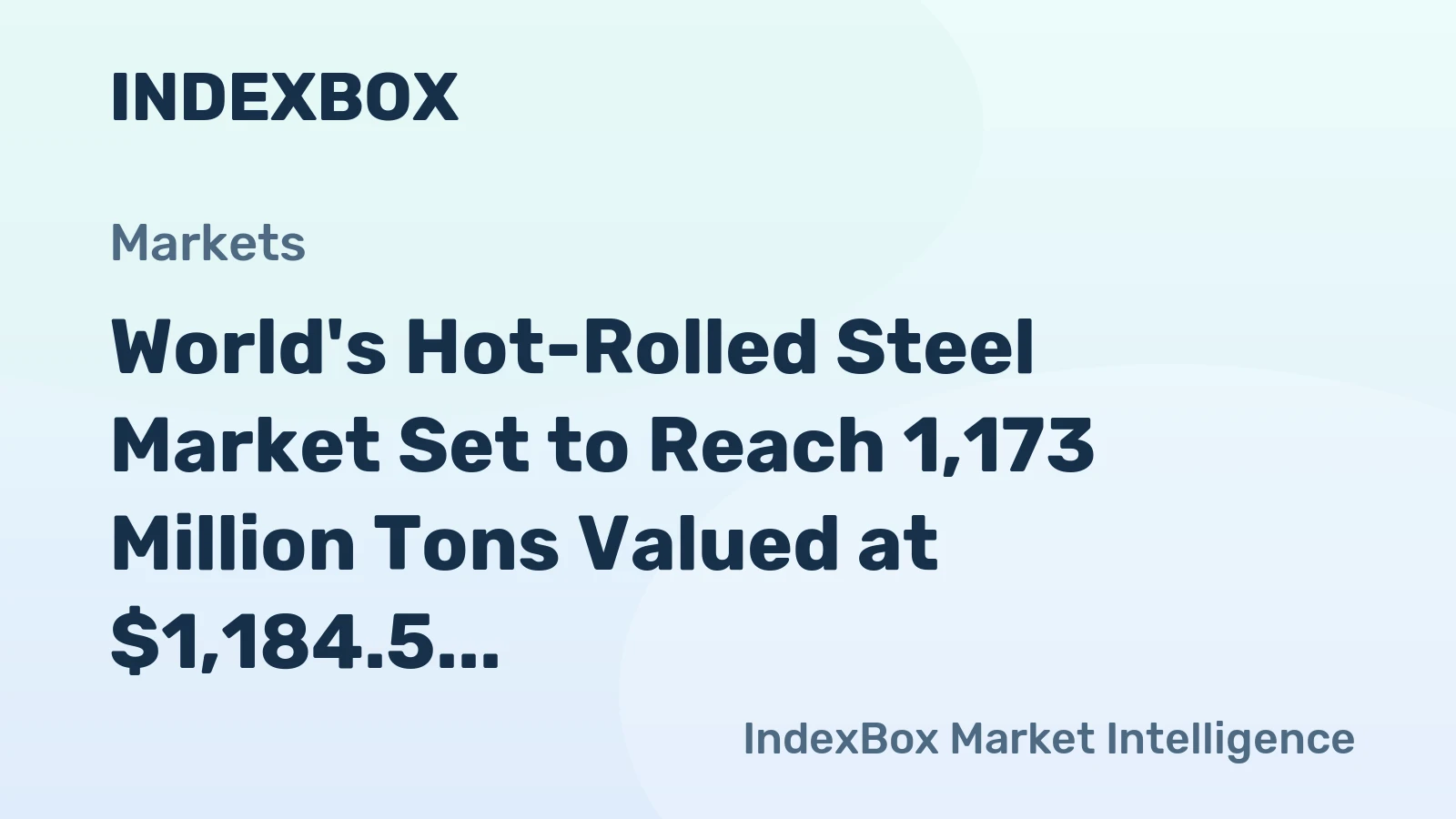 World's Hot-Rolled Steel Market Set to Reach 1,173 Million Tons Valued at $1,184.5 Billion by 2035
