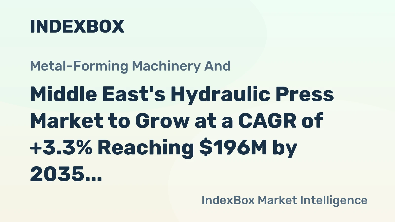 Middle East's Hydraulic Press Market to Grow at a CAGR of +3.3% Reaching $196M by 2035