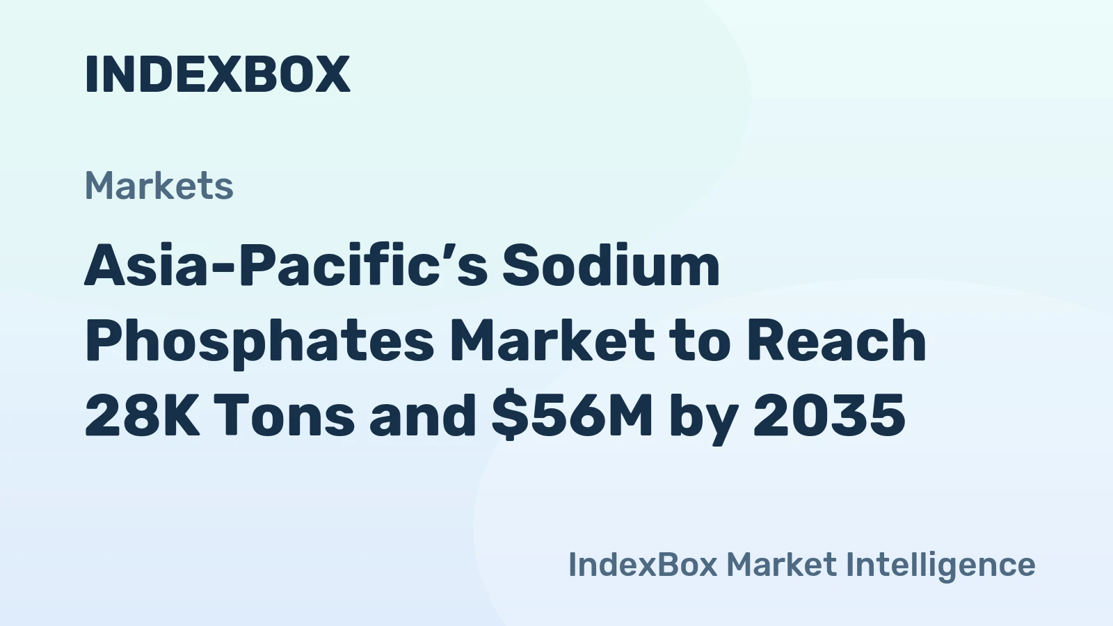 Asia-Pacific’s Sodium Phosphates Market to Reach 28K Tons and $56M by 2035