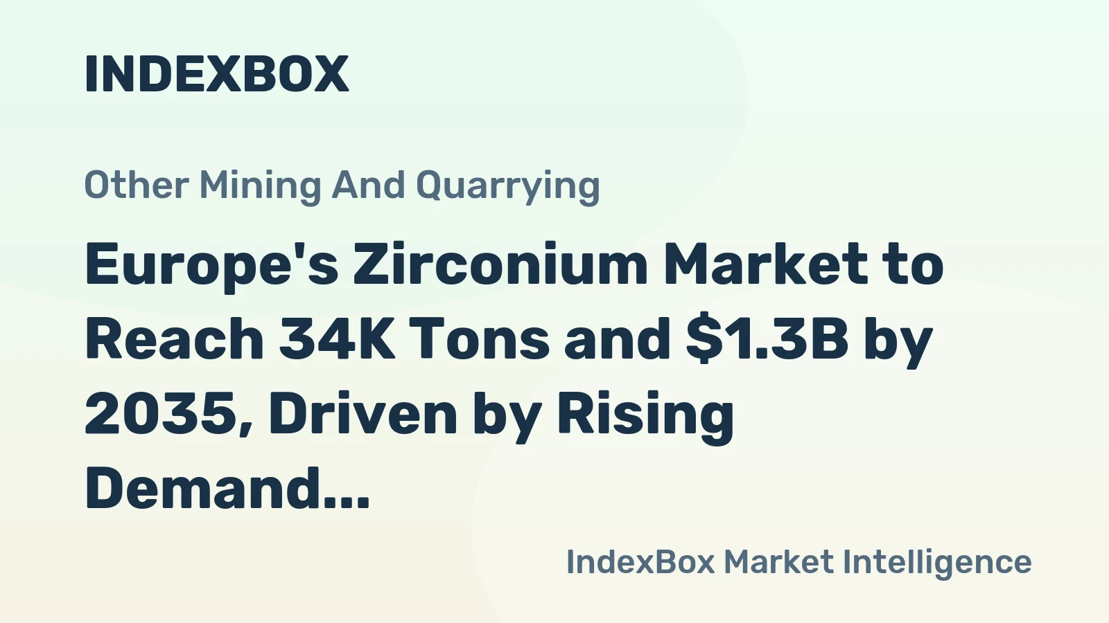 Europe's Zirconium Market to Reach 34K Tons and $1.3B by 2035, Driven by Rising Demand