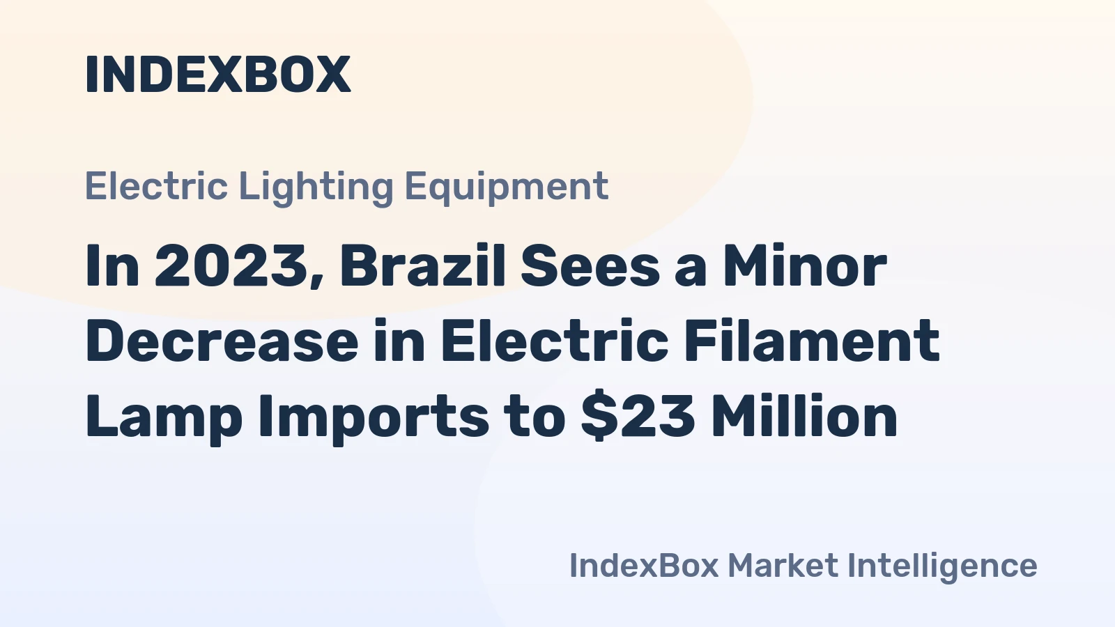In 2023, Brazil Sees a Minor Decrease in Electric Filament Lamp Imports to $23 Million