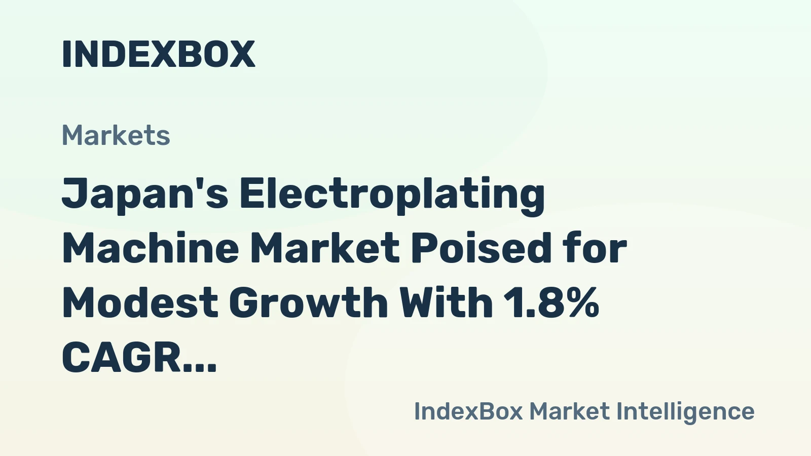 Japan's Electroplating Machine Market Poised for Modest Growth With 1.8% CAGR Through 2035