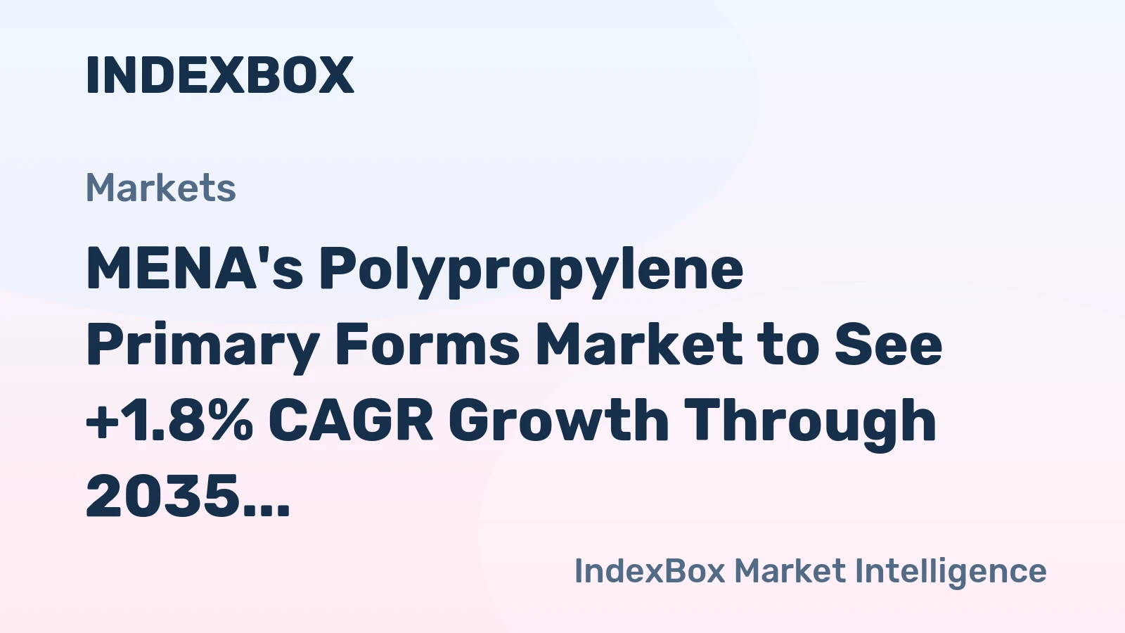 MENA's Polypropylene Primary Forms Market to See +1.8% CAGR Growth Through 2035
