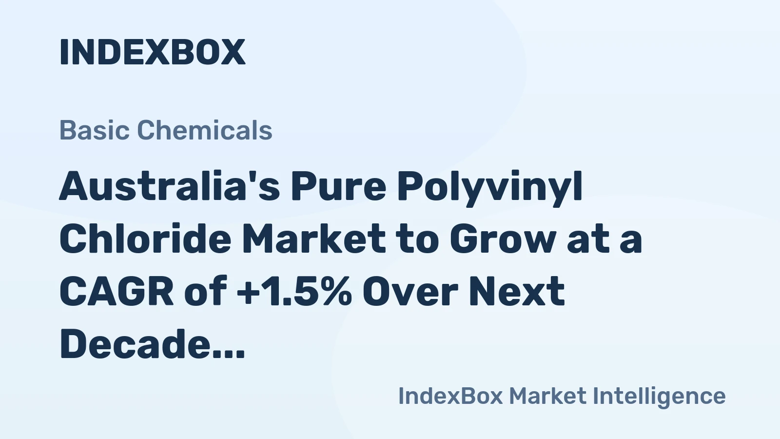 Australia's Pure Polyvinyl Chloride Market to Grow at a CAGR of +1.5% Over Next Decade