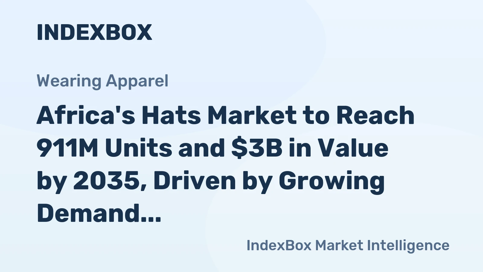 Africa's Hats Market to Reach 911M Units and $3B in Value by 2035, Driven by Growing Demand