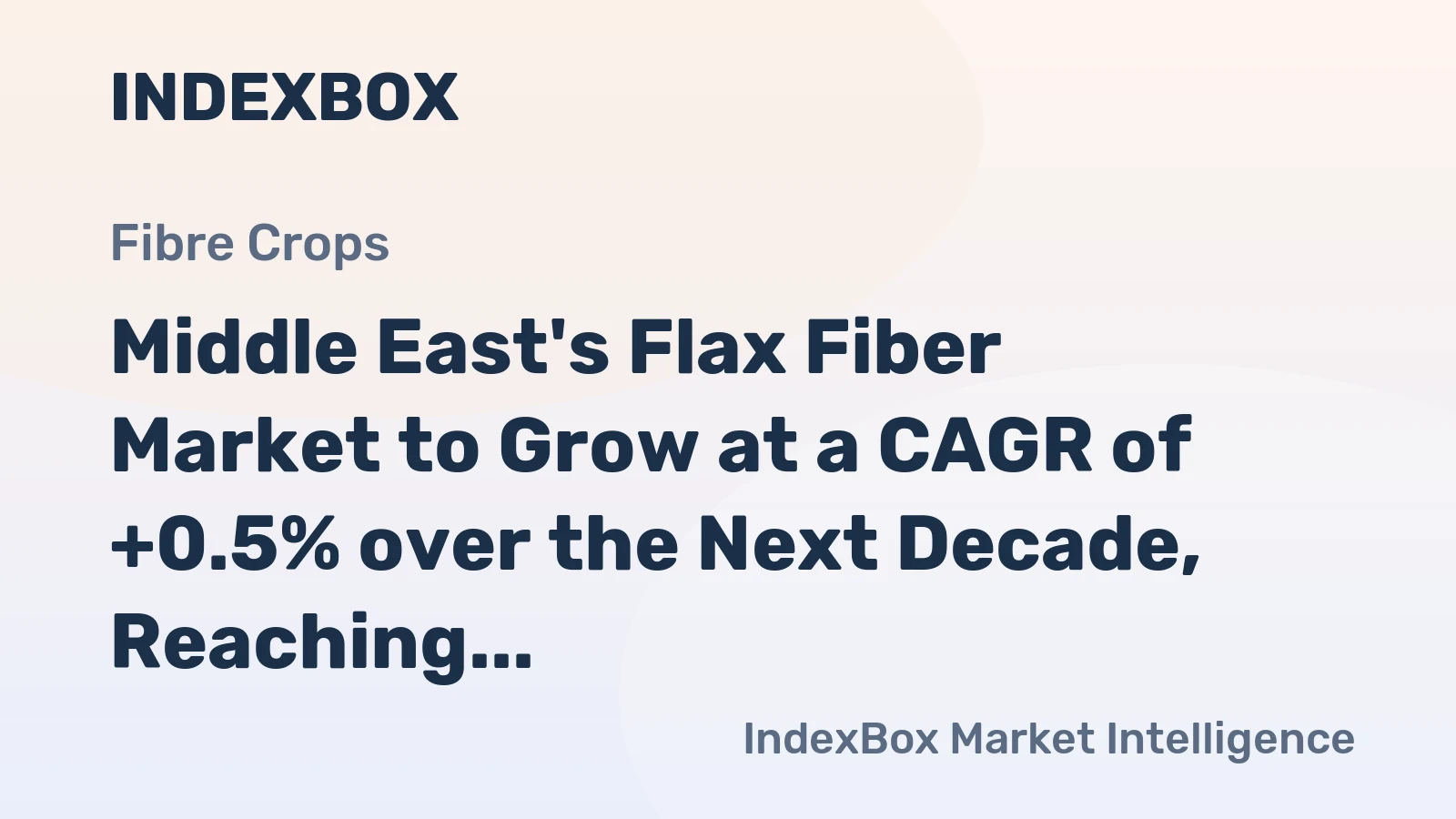 Middle East's Flax Fiber Market to Grow at a CAGR of +0.5% over the Next Decade, Reaching $28M by 2035