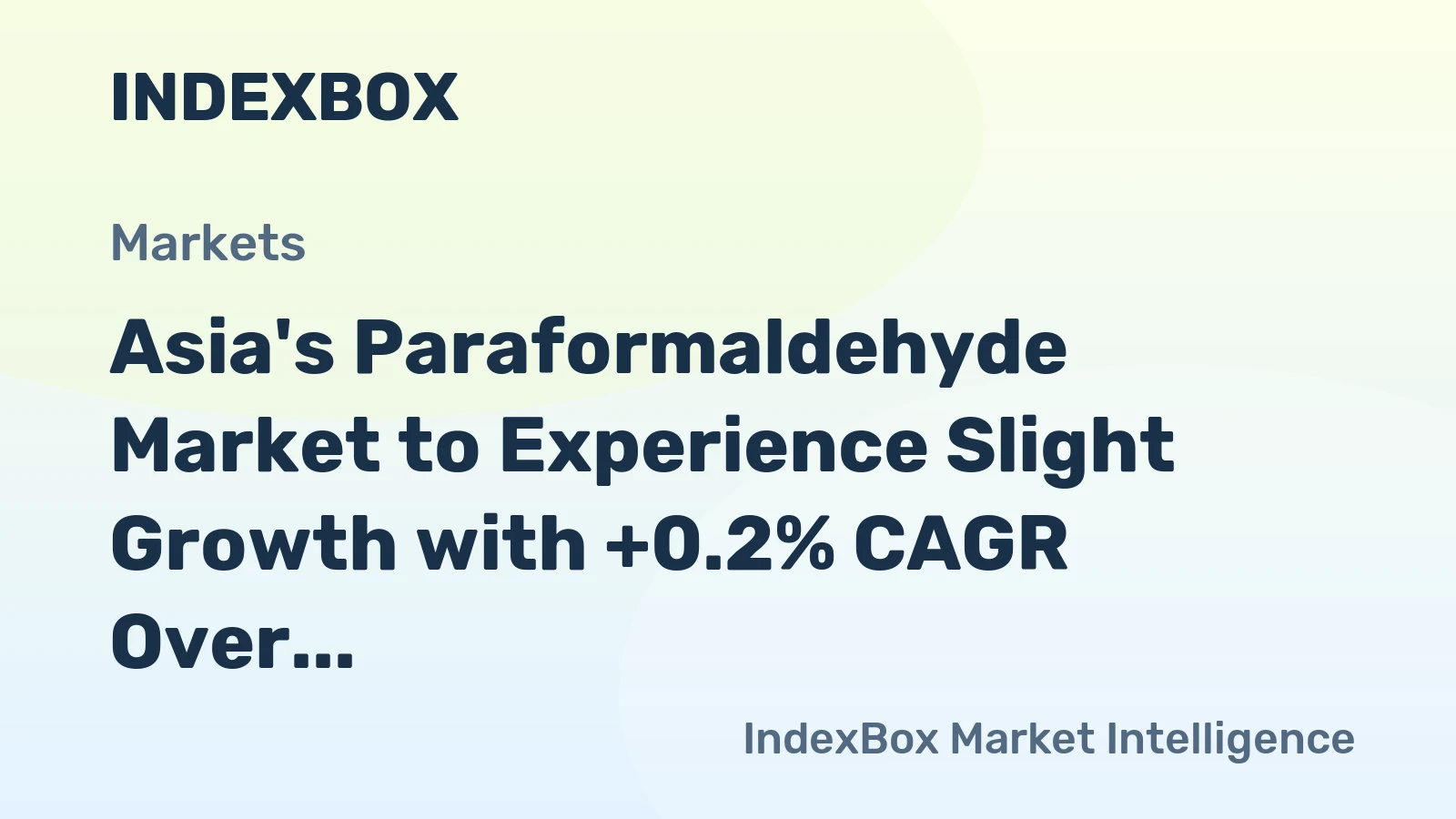 Asia's Paraformaldehyde Market to Experience Slight Growth with +0.2% CAGR Over Next Decade