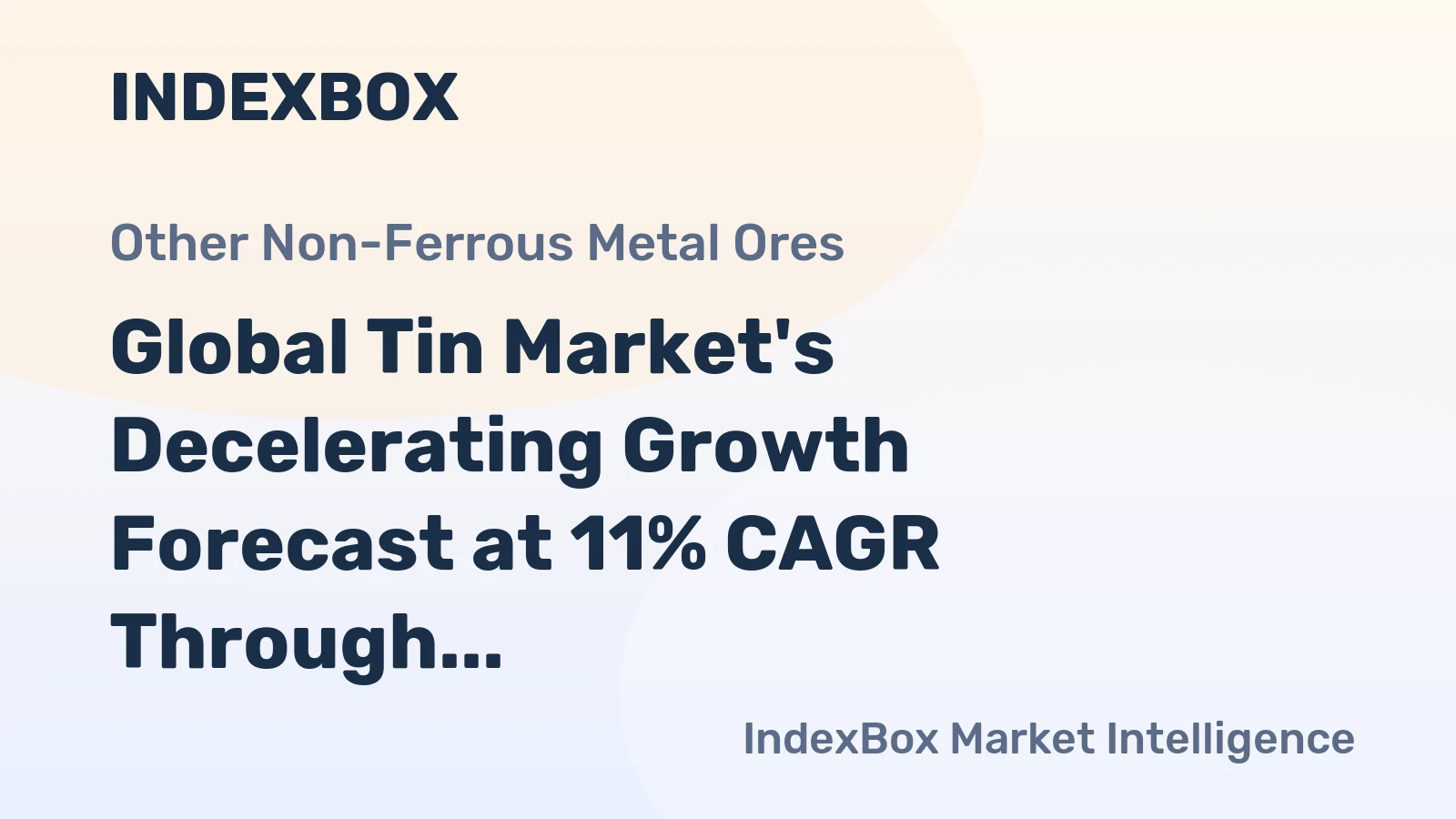 Global Tin Market's Decelerating Growth Forecast at 11% CAGR Through 2035