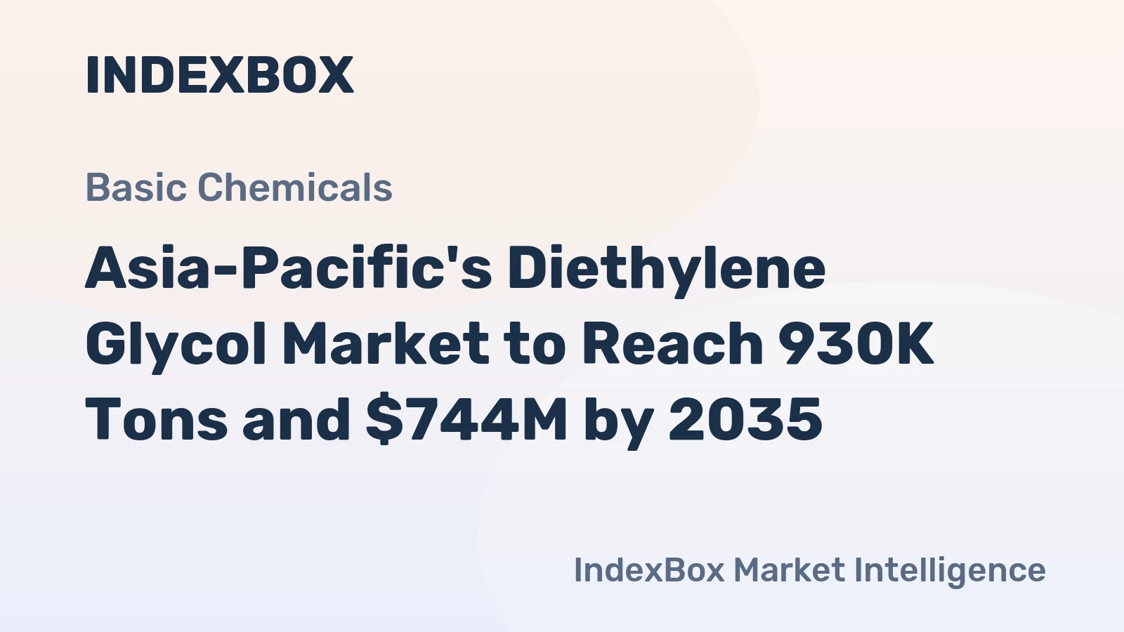Asia-Pacific's Diethylene Glycol Market to Reach 930K Tons and $744M by 2035