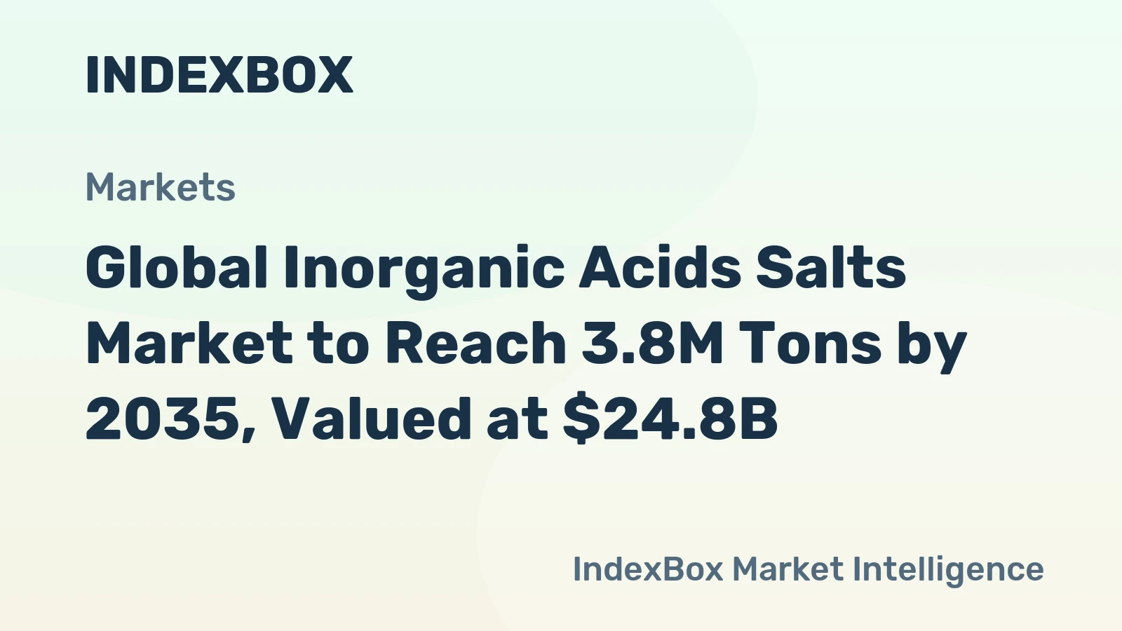 Global Inorganic Acids Salts Market to Reach 3.8M Tons by 2035, Valued at $24.8B