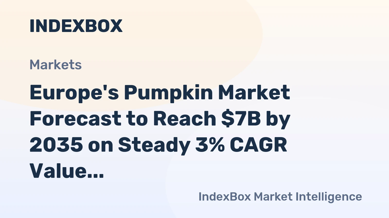 Europe's Pumpkin Market Forecast to Reach $7B by 2035 on Steady 3% CAGR Value Growth