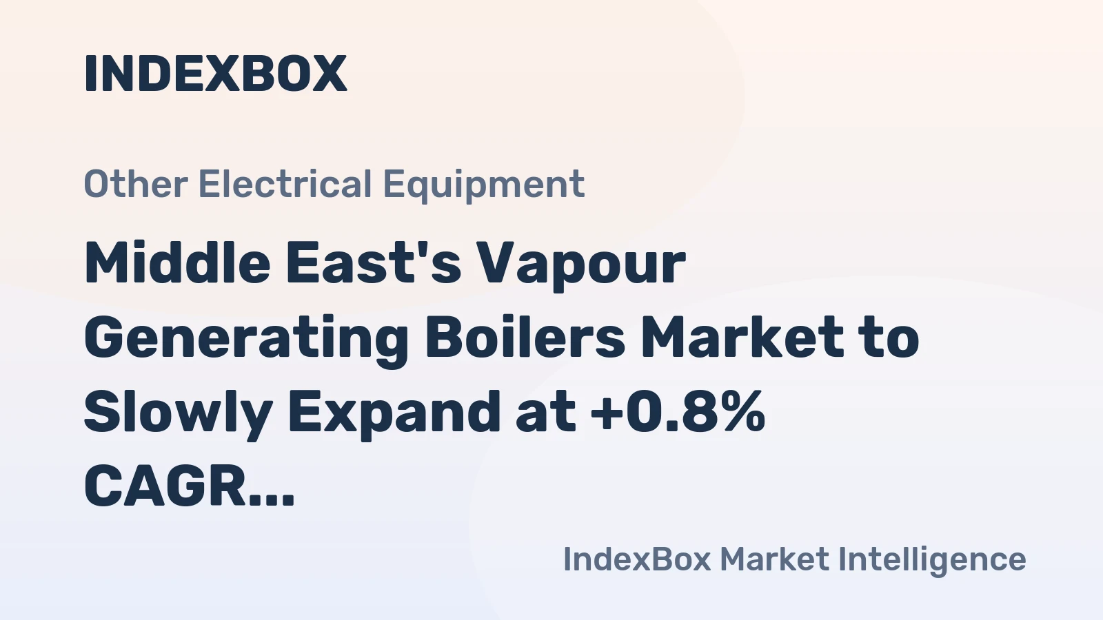 Middle East's Vapour Generating Boilers Market to Slowly Expand at +0.8% CAGR, Reaching $1.6B by 2035
