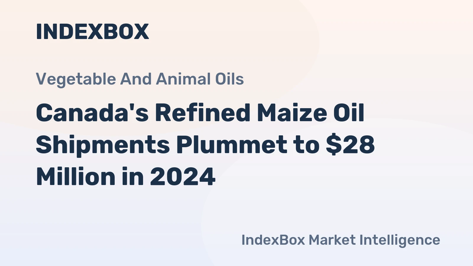 Canada's Refined Maize Oil Shipments Plummet to $28 Million in 2024