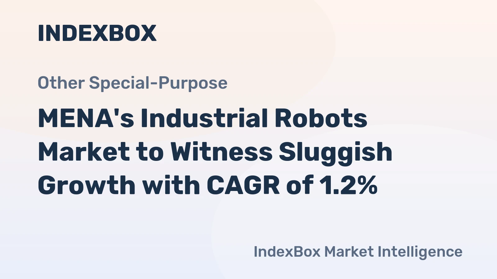 MENA's Industrial Robots Market to Witness Sluggish Growth with CAGR of 1.2%