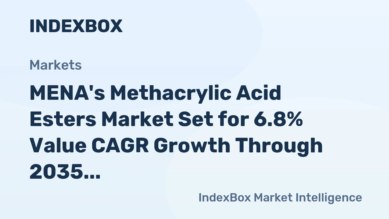 MENA's Methacrylic Acid Esters Market Set for 6.8% Value CAGR Growth Through 2035