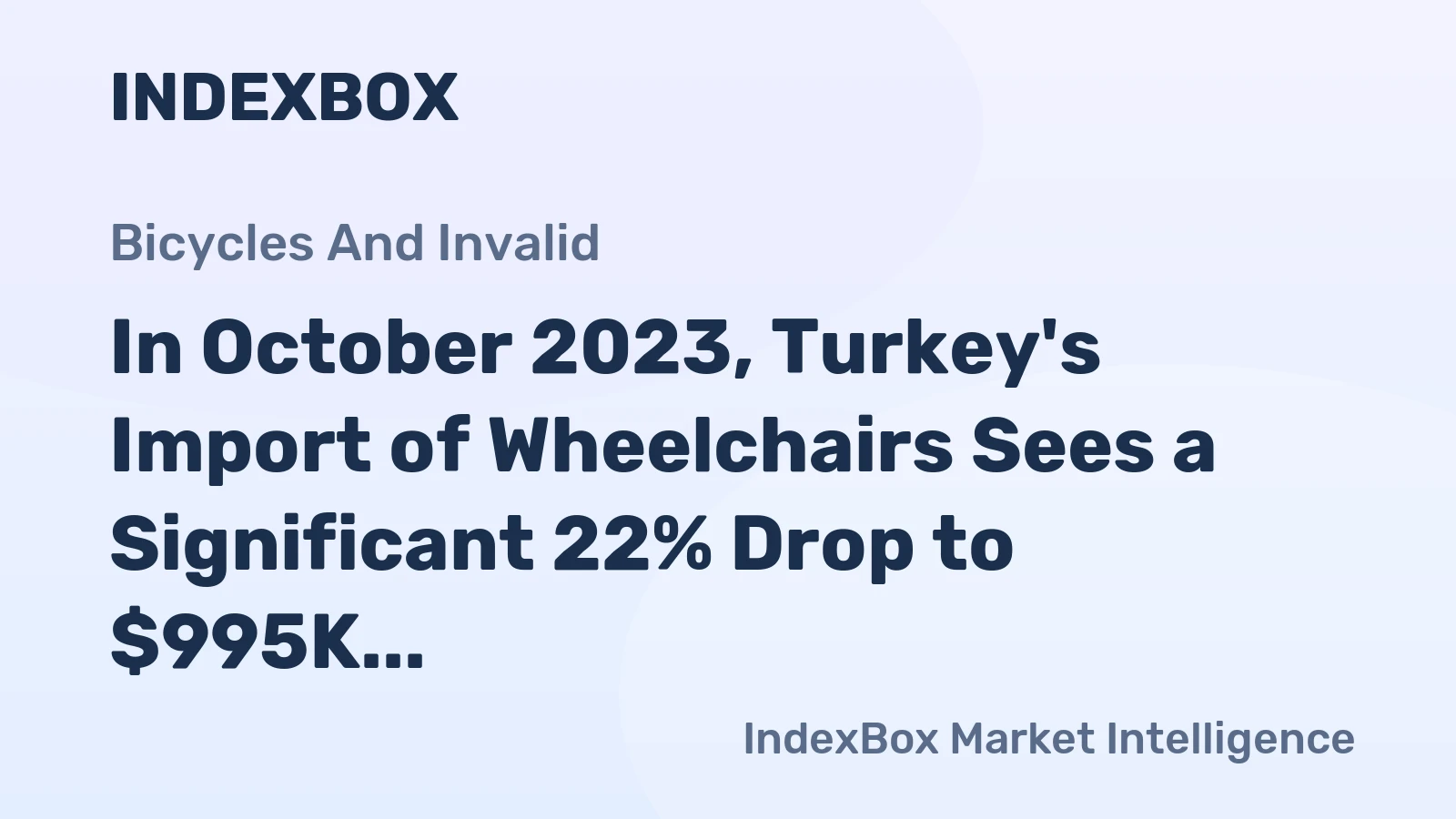 In October 2023, Turkey's Import of Wheelchairs Sees a Significant 22% Drop to $995K.