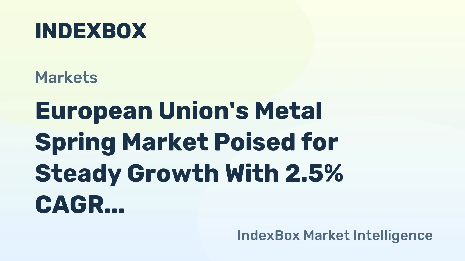 European Union's Metal Spring Market Poised for Steady Growth With 2.5% CAGR in Value Through 2035