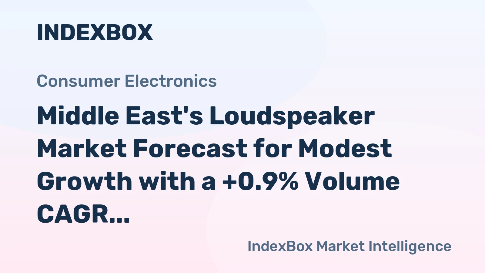 Middle East's Loudspeaker Market Forecast for Modest Growth with a +0.9% Volume CAGR