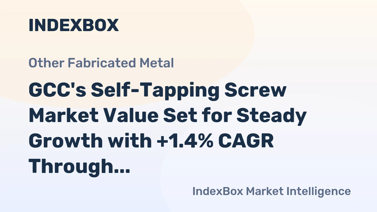 GCC's Self-Tapping Screw Market Value Set for Steady Growth with +1.4% CAGR Through 2035