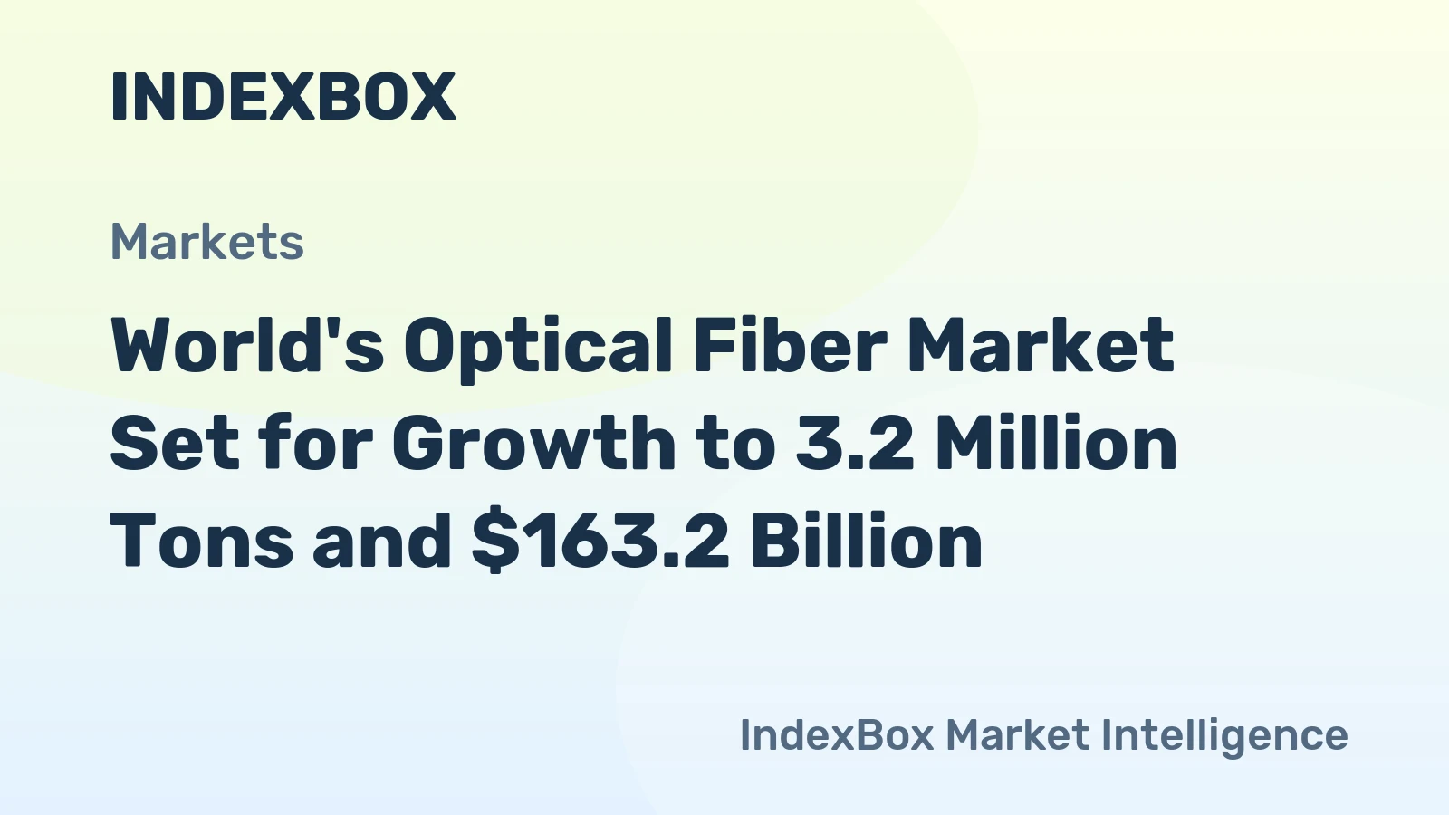 World's Optical Fiber Market Set for Growth to 3.2 Million Tons and $163.2 Billion