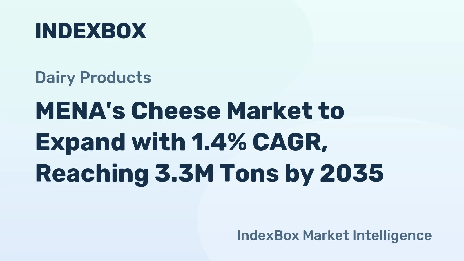 MENA's Cheese Market to Expand with 1.4% CAGR, Reaching 3.3M Tons by 2035