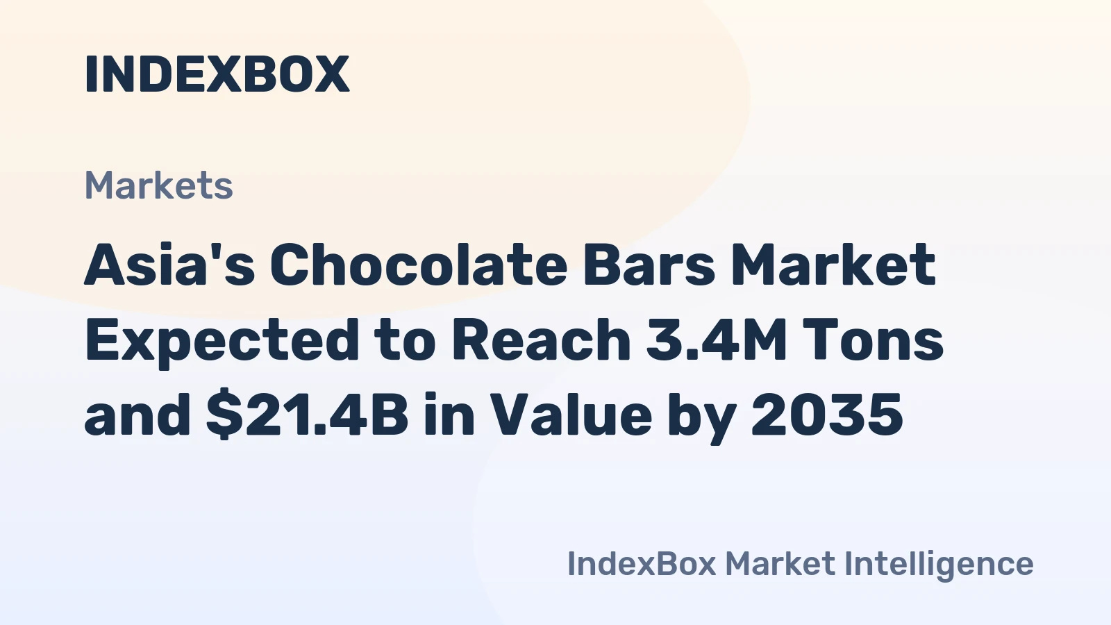 Asia's Chocolate Bars Market Expected to Reach 3.4M Tons and $21.4B in Value by 2035