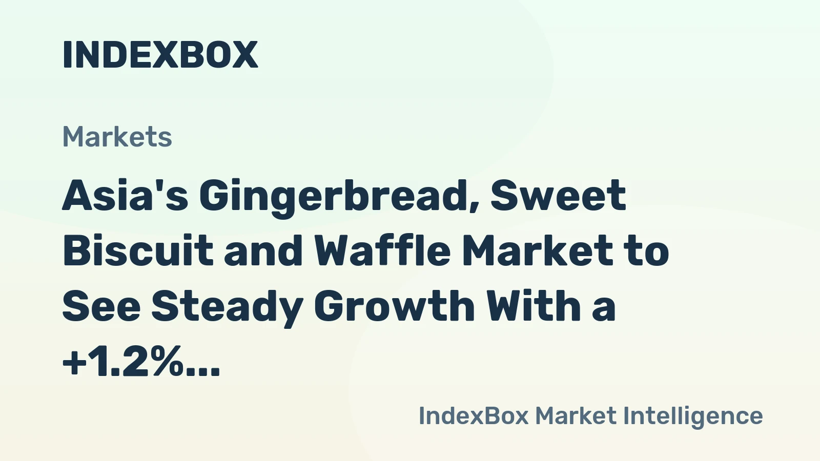 Asia's Gingerbread, Sweet Biscuit and Waffle Market to See Steady Growth With a +1.2% Volume CAGR
