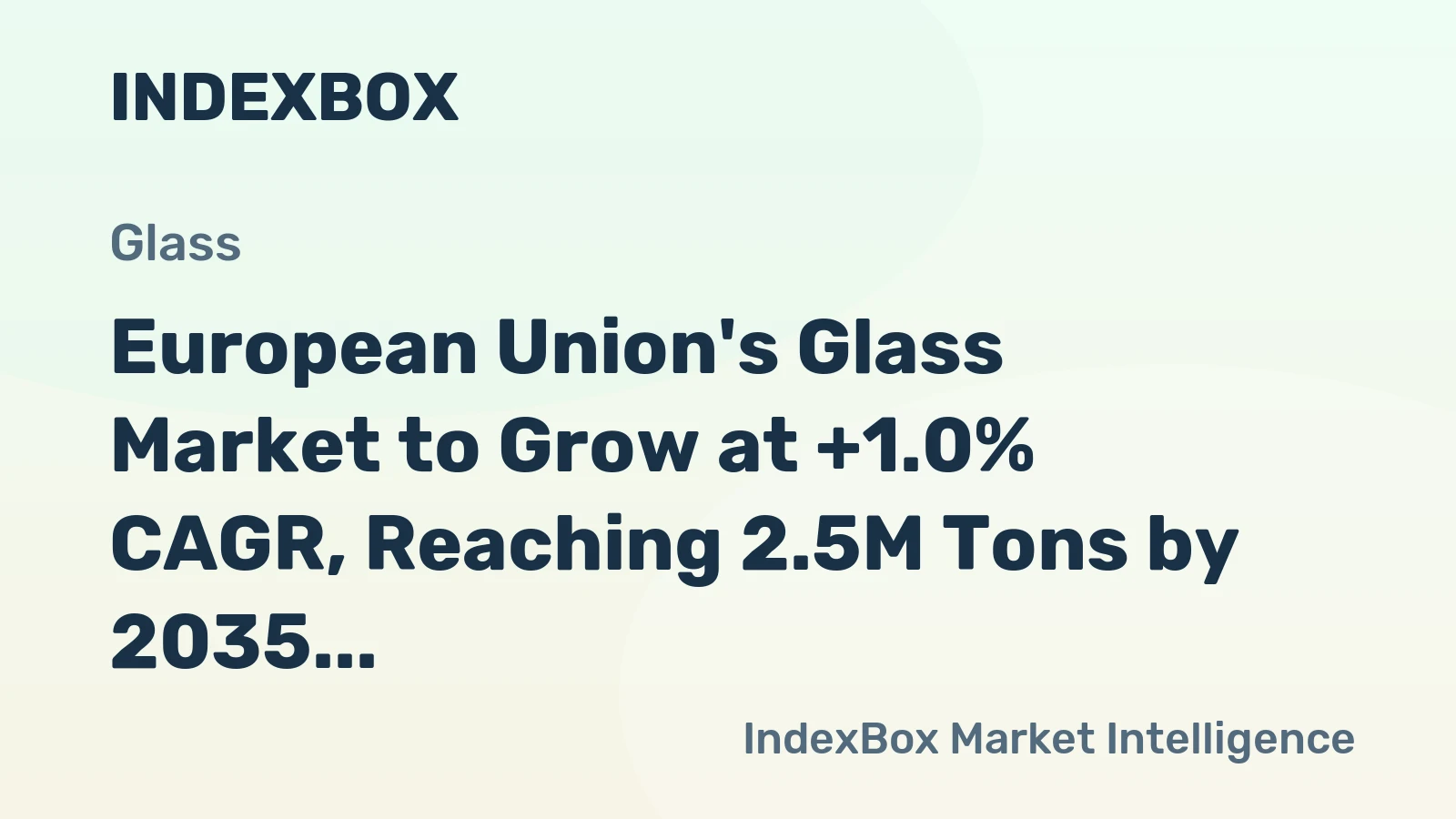 European Union's Glass Market to Grow at +1.0% CAGR, Reaching 2.5M Tons by 2035